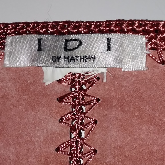 IDI | Jackets & Coats | Leather Patchwork Lattice Crochet Fringe Jacket ...